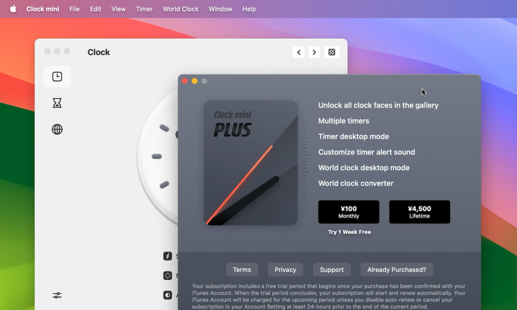 MacのDockやAppスイッチャーなどにアナログ時計を表示してくれる「Clock mini」がVision Proに対応。