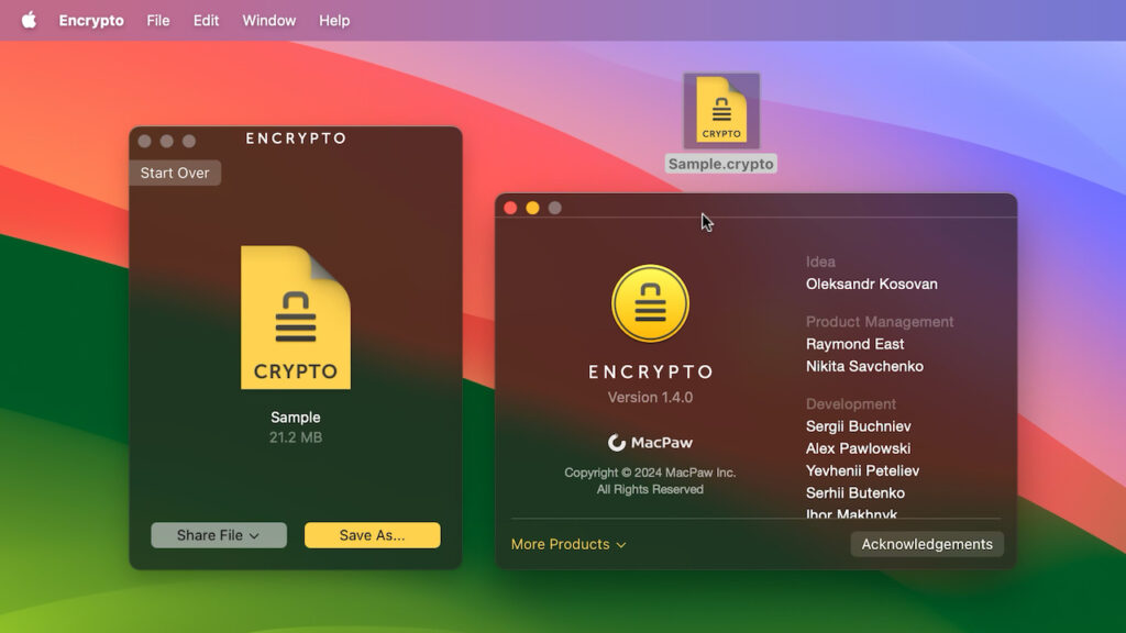 MacとWindowsで利用可能なファイル暗号化アプリ「Encrypto」のMac版がApple Siliconに対応。