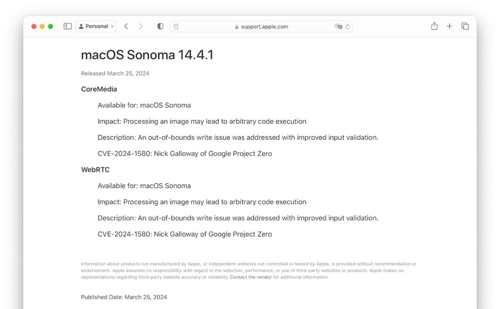 Apple、USBハブが認識されなくなる不具合やオーディオプラグインやJavaを利用したアプリがクラッシュする不具合、複数の脆弱性を修正した ...