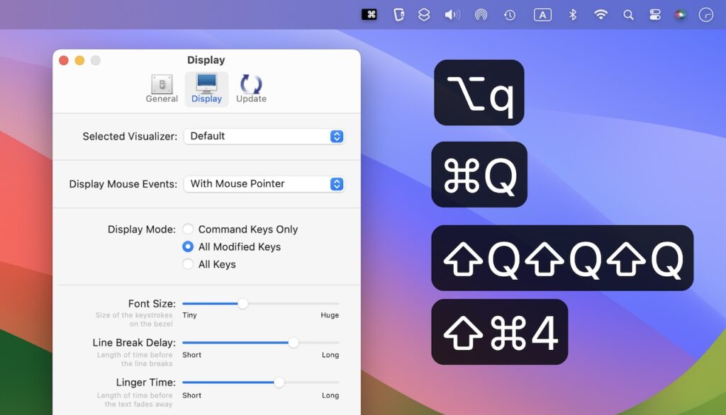 Mac用キーストロークビジュアライザー「KeyCastr」に全ての修飾キーを表示するAll Modified Keysオプションが追加。