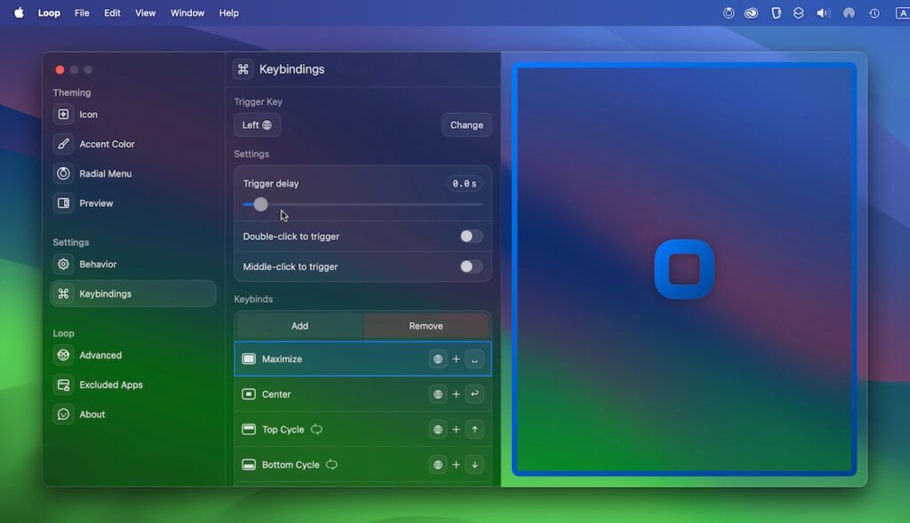 ラジアルメニューとマウス操作で素早くアプリケーションウィンドウの位置を決められるSwiftで書かれたオープンソースのMac用ウィンドウ ...