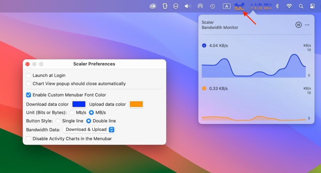 Macのメニューバーにネットワークのアクティビティチャートを表示できるようになったネットワークモニタアプリ「Scaler Bandwidth ...