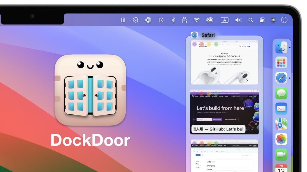 アプリケーションウィンドウのプレビューを表示してくれるMacアプリ「DockDoor」に、プレビューウィンドウのホーバーアクションが追加。