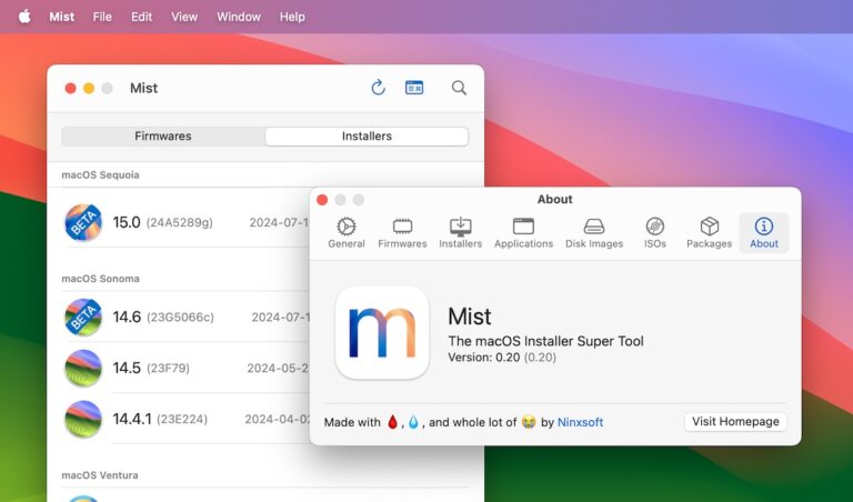 macOSインストーラーのダウンロードや管理、イメージ作成が可能な「Mist」アプリがmacOS 15 Sequoiaを初期サポート。