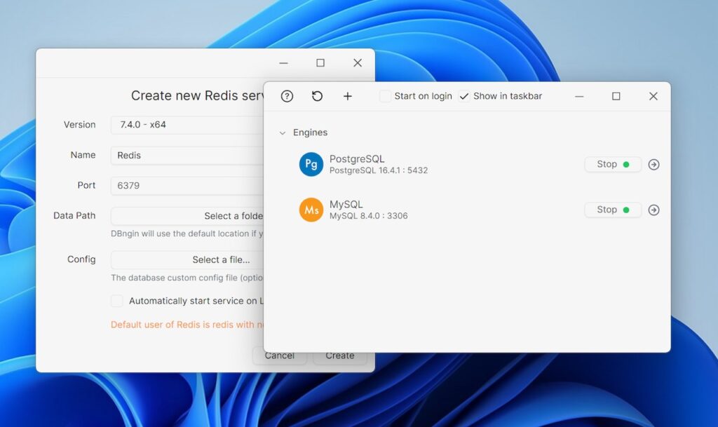 TablePlus Team、MySQLやPostgreSQL、Redisサーバーをワンクリックで起動できるMac用データベース管理ツール「DBngin」のWindows版をリリース。