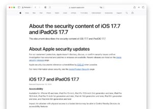Apple、複数の脆弱性を修正した「iOS 17.7」と「iPadOS 17.7」をリリース。 | AAPL Ch.