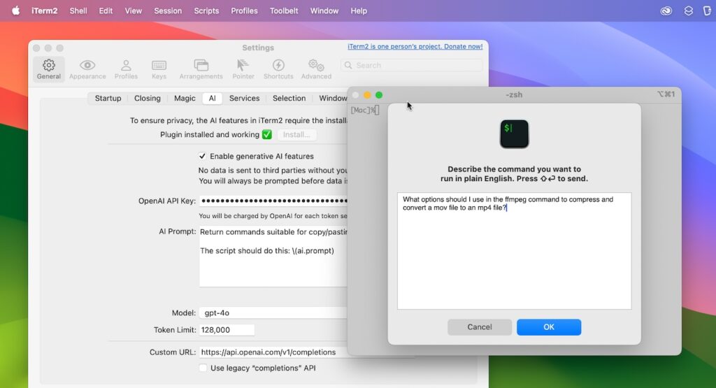 Macのターミナルアプリに付いてコマンドの使い方を表示してくれるAIアシスタント「ShellMate」がリリース。