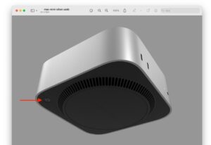 Mac mini (M4)の電源ボタンは向かって左奥の底面に配置。 | AAPL Ch.