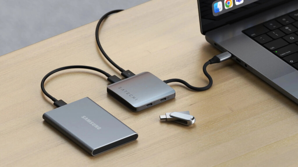 米Satechi、最大100W PDとUSB-C 3.2 Gen 2に対応した4ポートUSB-Cハブ「Satechi 4-Port USB-C ...