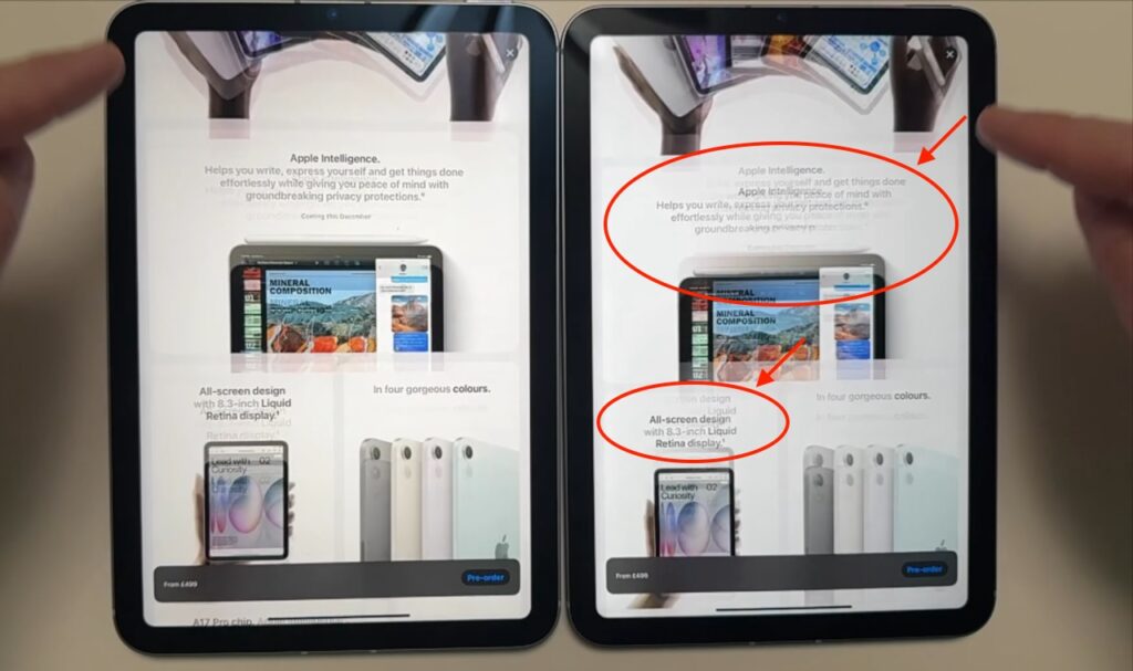 iPad mini (A17 Pro)ではiPad mini (第6世代)で発生していた「Jelly Scroll」問題が改善しているもよう ...