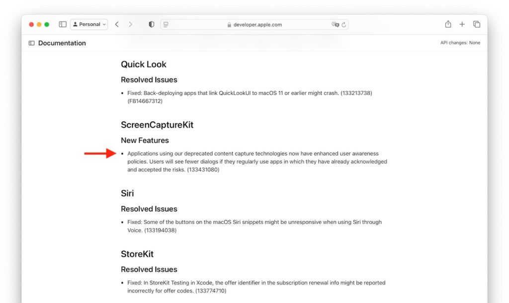 macOS 15.1 Sequoiaでは、画面収録を行うアプリの起動時に表示されるユーザー承認プロンプトの表示間隔が1ヶ月毎から変更 ...