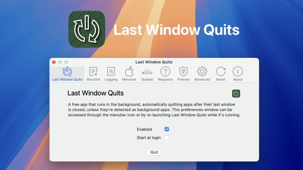 最後のウィンドウを閉じるとアプリを自動的に終了してくれるMacアプリ「Last Window Quits」がリリース。 | AAPL Ch.