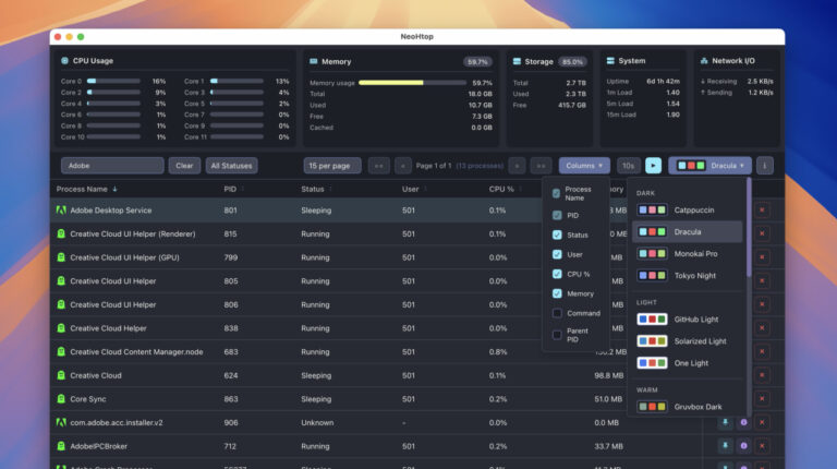 RustとSvelteで開発されたオープンソースのmacOS用システムモニタアプリ「NeoHtop」がリリース。 | AAPL Ch.