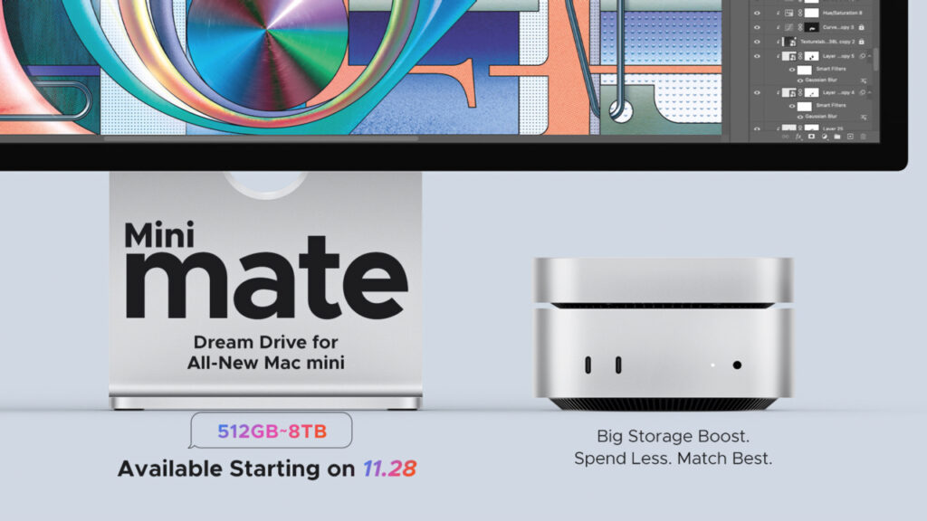 ORICO、Apple M4チップ搭載のMac mini (2024)と同じフットプリントで重ねて使えるデザインのThunderbolt/USB4ストレージ「Mini Mate」を発売 ...