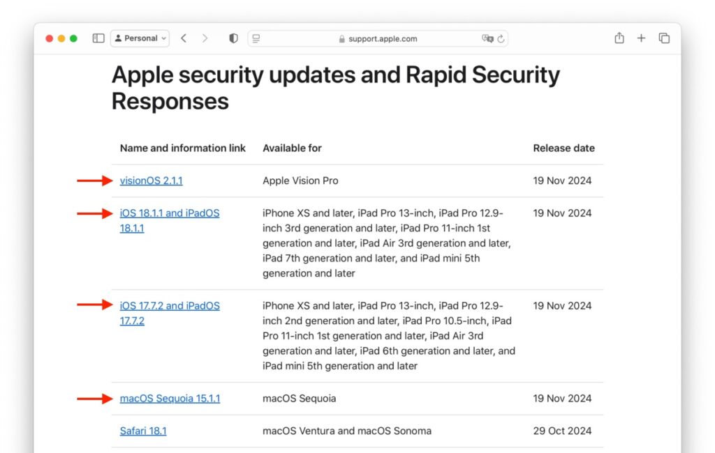 Apple、2件のゼロデイ脆弱性を修正した「macOS Sequoia 15.1.1 (24B91 | 24B2091)」をリリース。 | AAPL Ch.