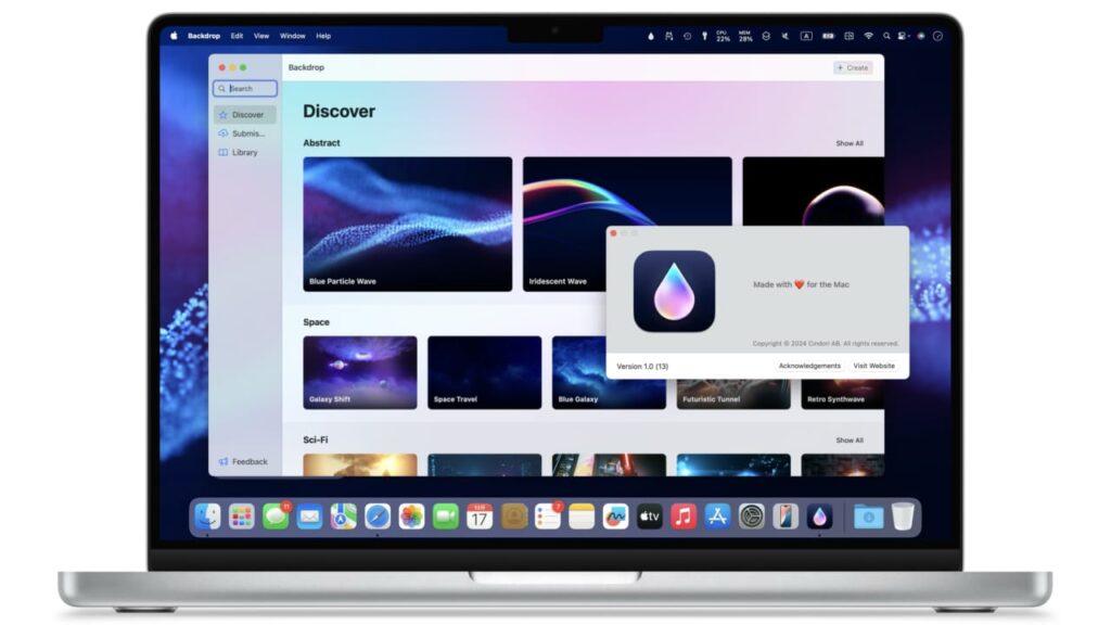 Cindori、様々なダイナミック壁紙を検索＆設定できるMac用の壁紙アプリ「Backdrop」をリリース。 | AAPL Ch.