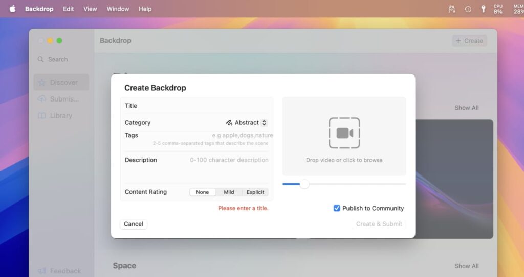 Cindori、様々なダイナミック壁紙を検索＆設定できるMac用の壁紙アプリ「Backdrop」をリリース。 | AAPL Ch.