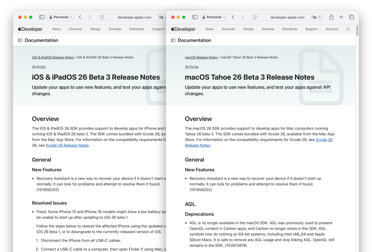 Apple、開発者向けに「macOS 26 Tahoe」や「iOS/iPadOS 26」、「visionOS 26」のBeta 3を公開。 | AAPL Ch.