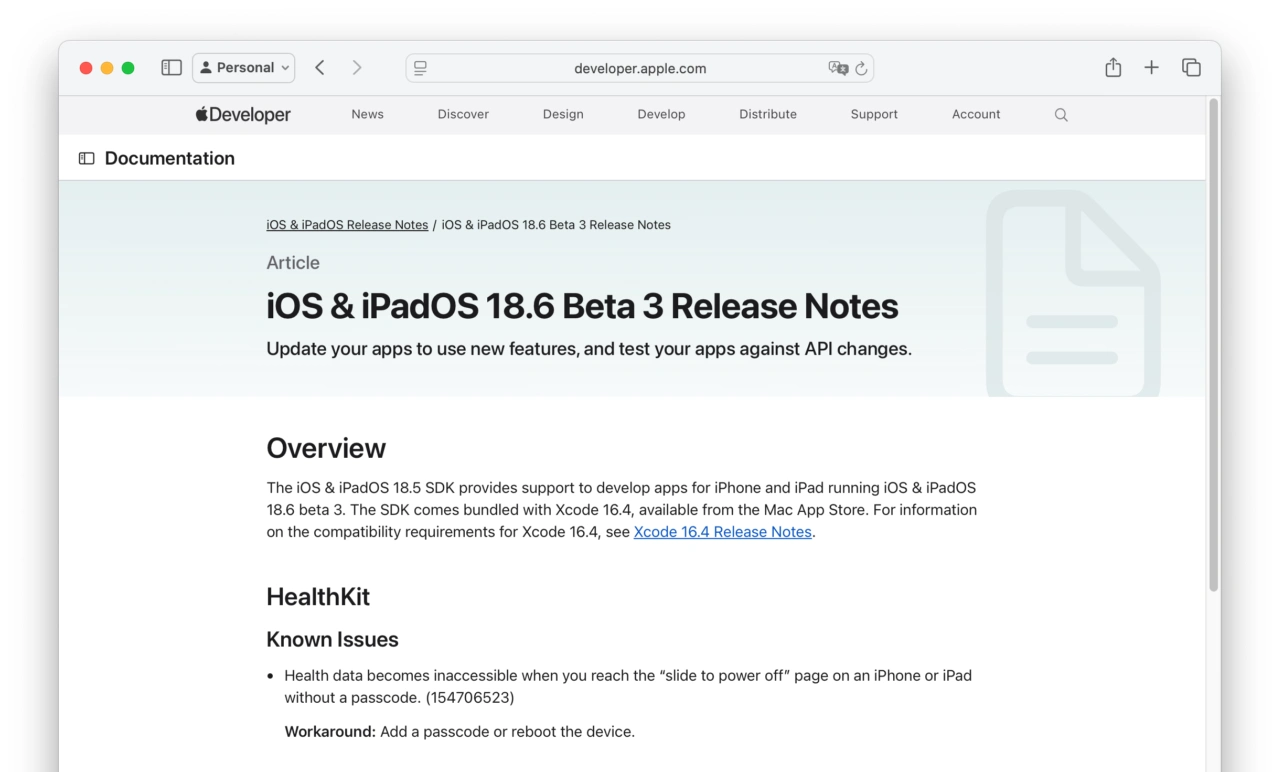 Apple、開発者向けに「macOS 15.6 Sequoia」や「iOS/iPadOS 18.6」、「visionOS 2.6」のBeta 3を公開。 | AAPL Ch.