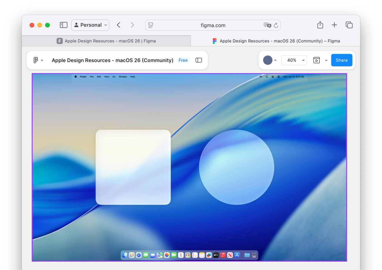 Apple、開発者やデザイナー向けにLiquid Glassデザインシステムに対応した「macOS 26 Tahoe」のUI KitをFigmaで公開。 | AAPL Ch.