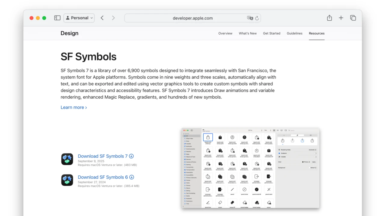 Apple、macOS 26 Tahoe/iOS 26で追加される新しいシンボルを含んだ「SF Symbols 7」とアイコン作成アプリ「Icon Composer」を正式にリリース ...
